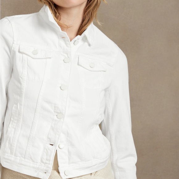 LOFT | Jackets & Coats | Loft White Denim Jacket | Poshmark
